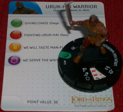 URUK-HAI WARRIOR 015 LOTR Fellowship of the Ring HeroClix lord power ...