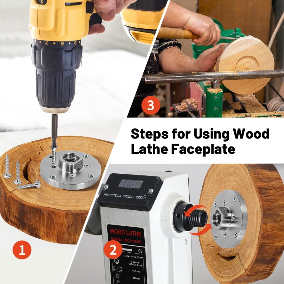 4" Steel Wood Lathe Faceplate,Faceplate for Wood Lathe,Lathe Face Plate ...