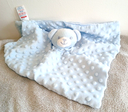 Soft Touch Blue Teddy Bear Comfort Blanket Bobbly Baby Comforter ...