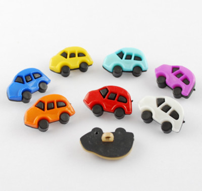 10 Cars Buttons Asst Colour Car Button Novelty 25mm Shank B33-7 AUSSIE ...