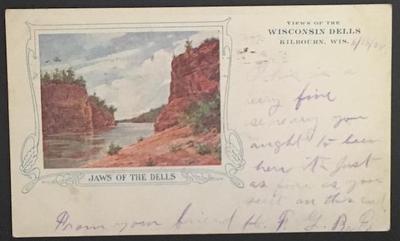 Jaws of the Dells Wisconsin Dells Kilbourn Wis 1906 Private Mailing ...
