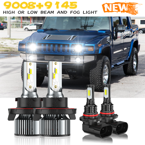 For Hummer H3 2006-2010 H13+H10 LED Headlights Hi/Lo + Fog Light Bulbs ...