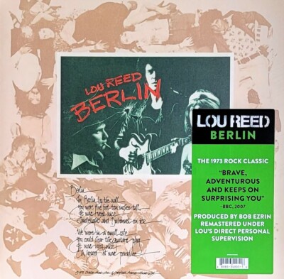 LOU REED BERLIN - VINYL LP " NEW, SEALED " REMASTERED 889853490516| eBay