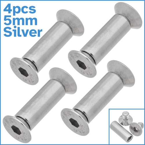 4pc 5mm Silver Flat Head Screw Rivet Knife Making Handle Bolt Hex ...
