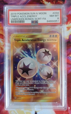 Pokemon Triple Acceleration Energy 234/214 PSA 8 Unbroken Bonds Gold ...