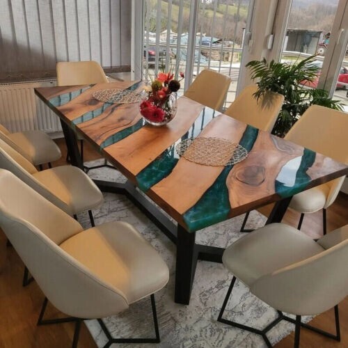 96" x 48" Epoxy Dining Table Top / Epoxy Resin Table Top / Table Top ...