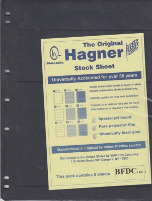 Stamp Stock Sheets One Side Black Pages 3 Different Rows Pack of 5 By ...