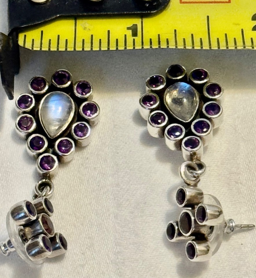 Nicky Butler NB 925 Sterling Silver Moonstone Amethyst Garnet Dangle ...