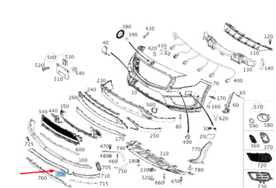 MERCEDES-BENZ GLA X156 FRONT BUMPER LOWER TRIM A1568850100 ORIGINAL NO ...