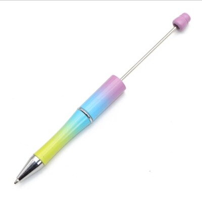 5 pc Set Plastic Beadable Pens, 3 color gradient glitter, black ink pen ...