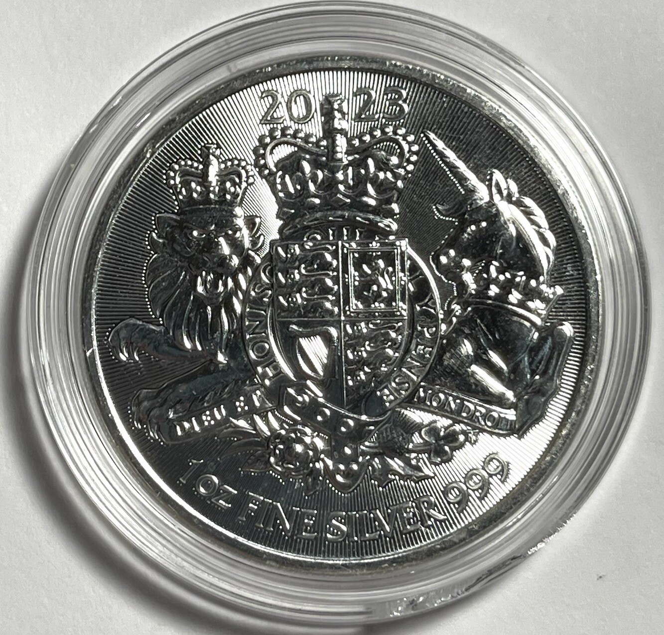 2023 British Royal Coat Of Arms 1 Oz Troy Fine Silver .999 Coin In ...