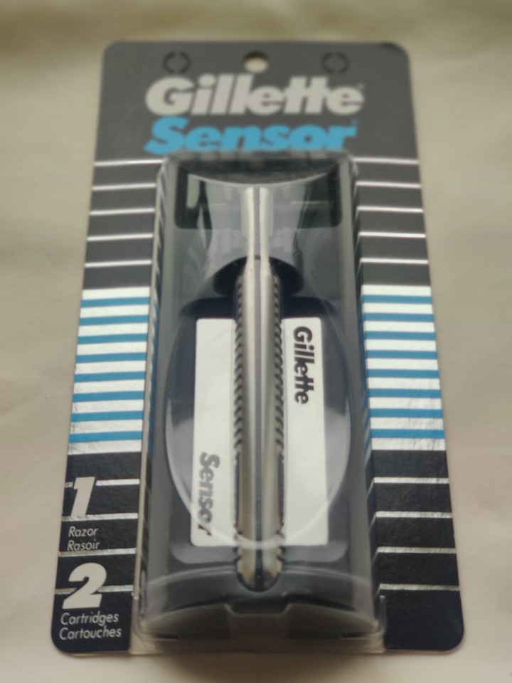 Vintage Original Gillette Sensor Razor & 2 Blades U.S.A. 1986 Brand New ...