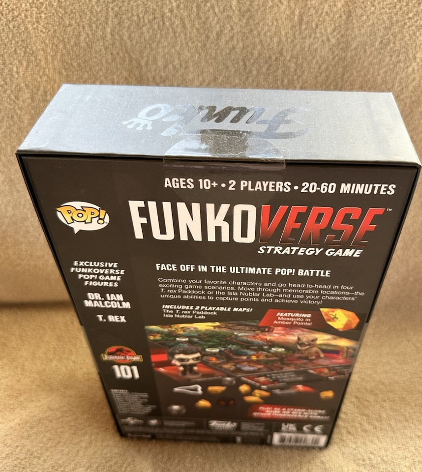 Pop! Funko Verse Strategy Game JURASSIC PARK New Dinosaur T-Rex Dr Ian ...