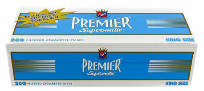 Premier Supermatic Light King Size Cigarette Filter Tubes 1 Box of 200 ...
