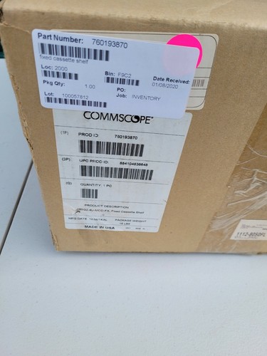 NEW 760193870 Commscope SYSTIMAX 360 G2 Fixed Cassette Shelf, 360G2-4U ...