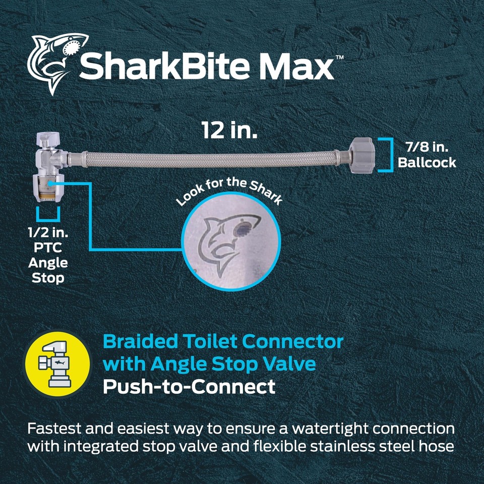 Toilet Water Supply Line SharkBite UR24686 Toilet Connector With ...