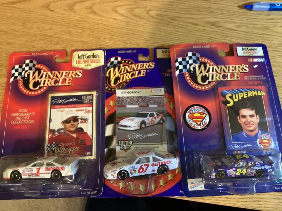 Jeff Gordon 1/64th NASCAR Lot Of 3 Baby Ruth, Outback, Superman Cars | eBay