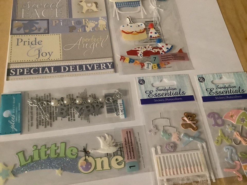 Baby Boy girl Scrapbooking Lot Jolee Rare Baby Bracelet /Little One ...