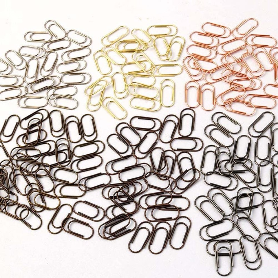 300 Metal Mini Paper Clip Super Cute Tiny Paperclips 3/5 Inch 6 Colors ...