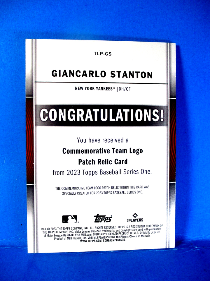 " Congratulations " Team Logo - Giancarlo Stanton - Yankees | eBay