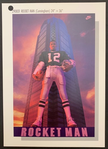 RANDALL CUNNINGHAM 1989 NIKE POSTER CARD ROCKET MAN #831 5X7 EAGLES QB ...
