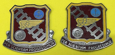 Pair of Army Transportation Center School Unit Crest Lapel Pins (G-23 ...
