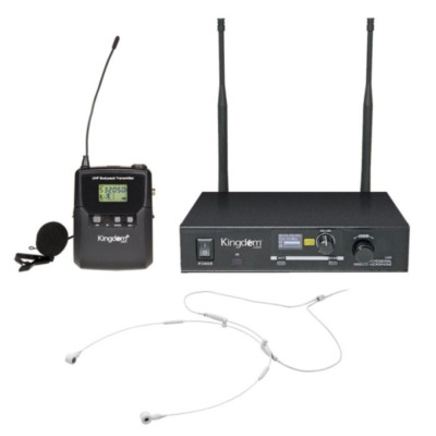 Kingdom Wireless Microphone System with Belt Pack Lapel Mic and Dual ...