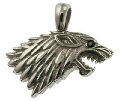 Game of Thrones Targaryen Stark Dire Wolf Pendant Charm Silver 925 ...