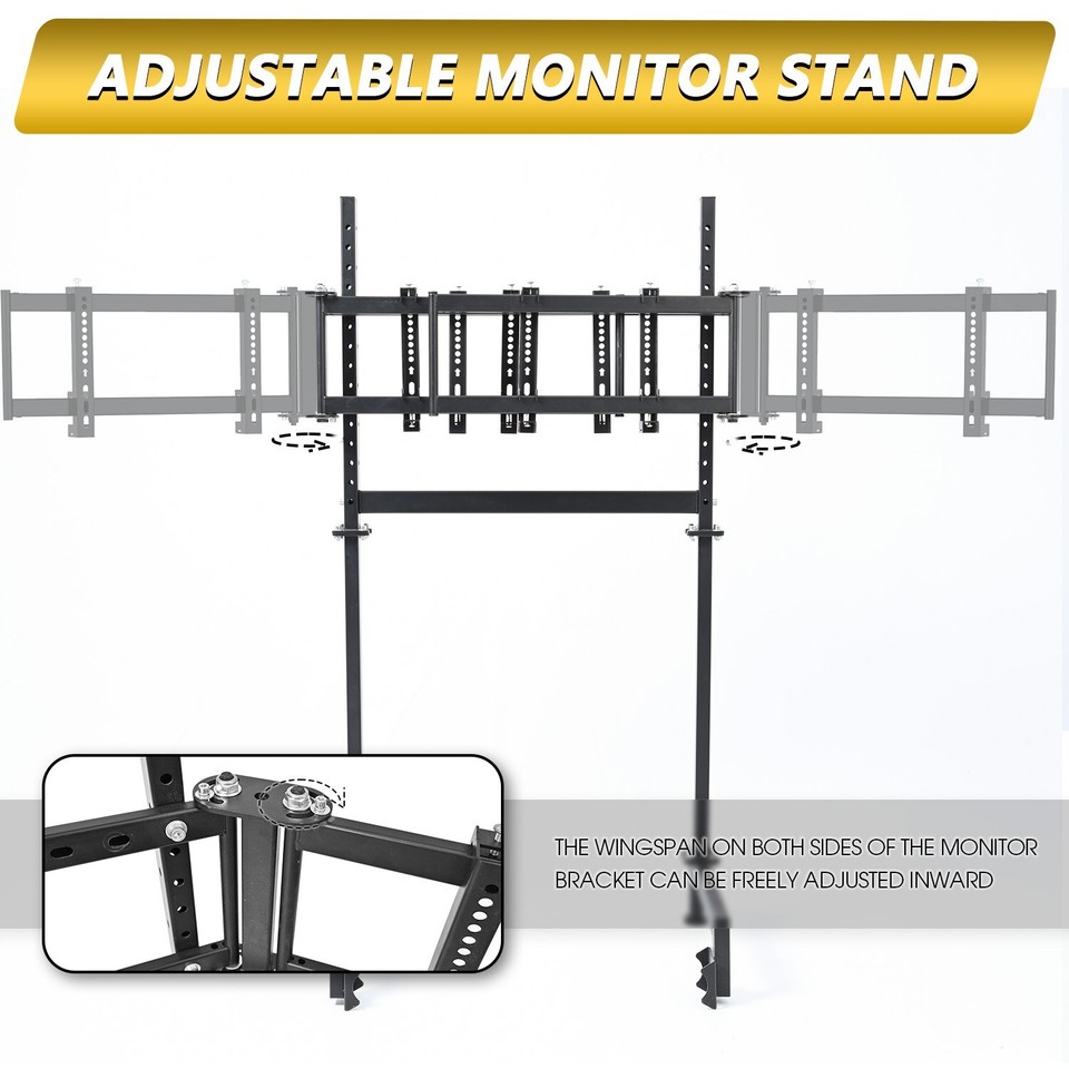 Dardoo Triple Screen Monitor Stand For 50mm Round Tube Racing Simulator ...