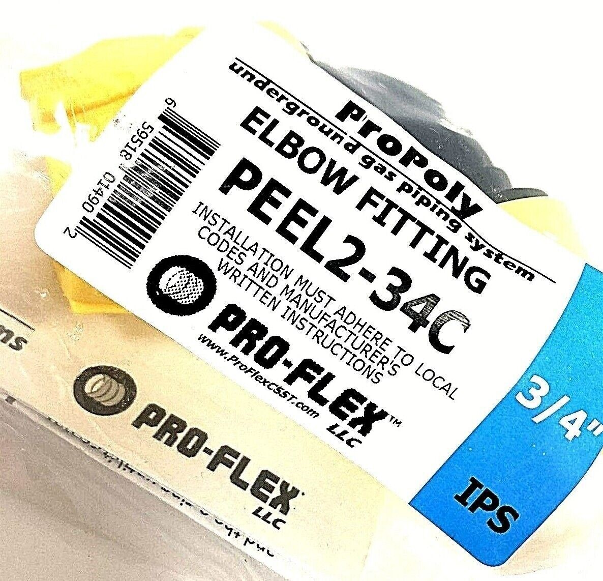 Pro-Poly 3/4" SDR 11 Elbow Fitting PEEL2-34C Pro-Flex CSST New in Bag ...