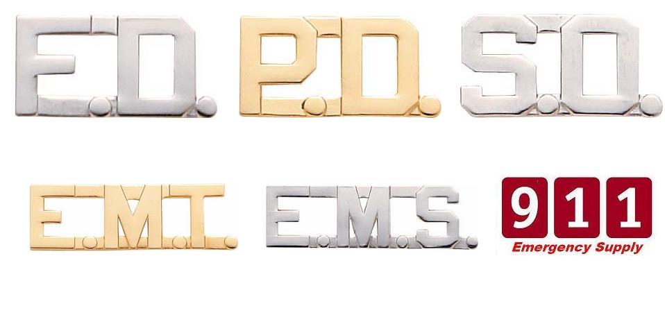 Collar Pins Insignia 1/2 " Uniform Choose PD FD SO SP EMS EMT Silver or ...