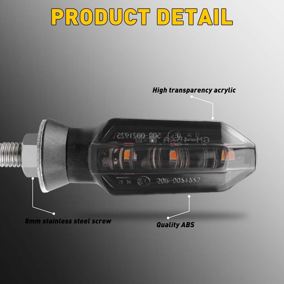 2X LED SMOKE TURN SIGNALS INDICATOR BLINKER LIGHT FOR YAMAHA YZF R1 R6 ...