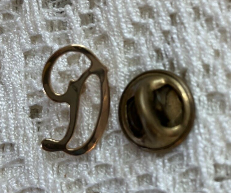 Vintage Ballou Reg'd Gold Tone "D" Lapel Pin | eBay