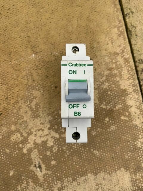Crabtree Polestar 6 Amp Type B 6a Single Pole MCB Circuit Breaker 60b ...