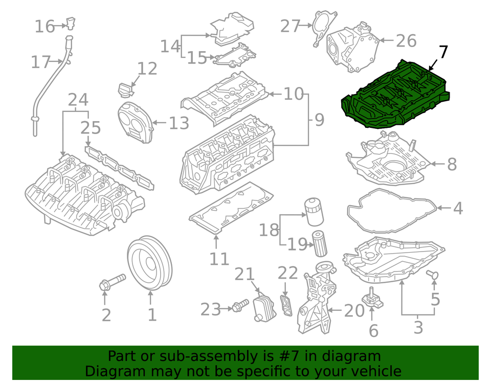 Genuine Volkswagen Upper Oil Pan 06K-103-603-CQ | eBay