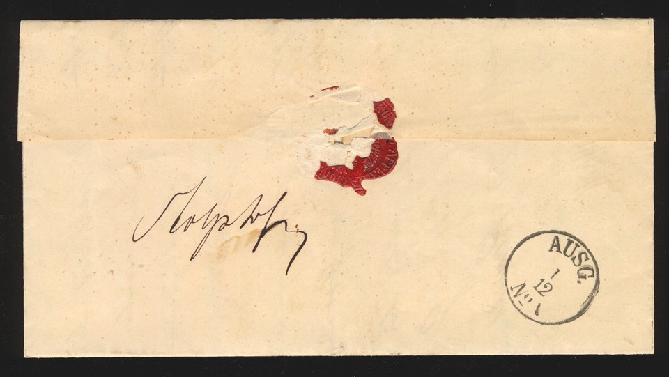 POLAND PRUSSIA 1863 OFFICIAL SFL COESLIN TO BUETOW POMERANIA W ...