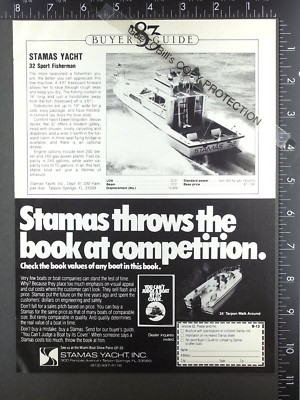 1983 1-pg, FEATURE & AD on Stamas 32 Sport Fisherman & 26 Tarpon ...