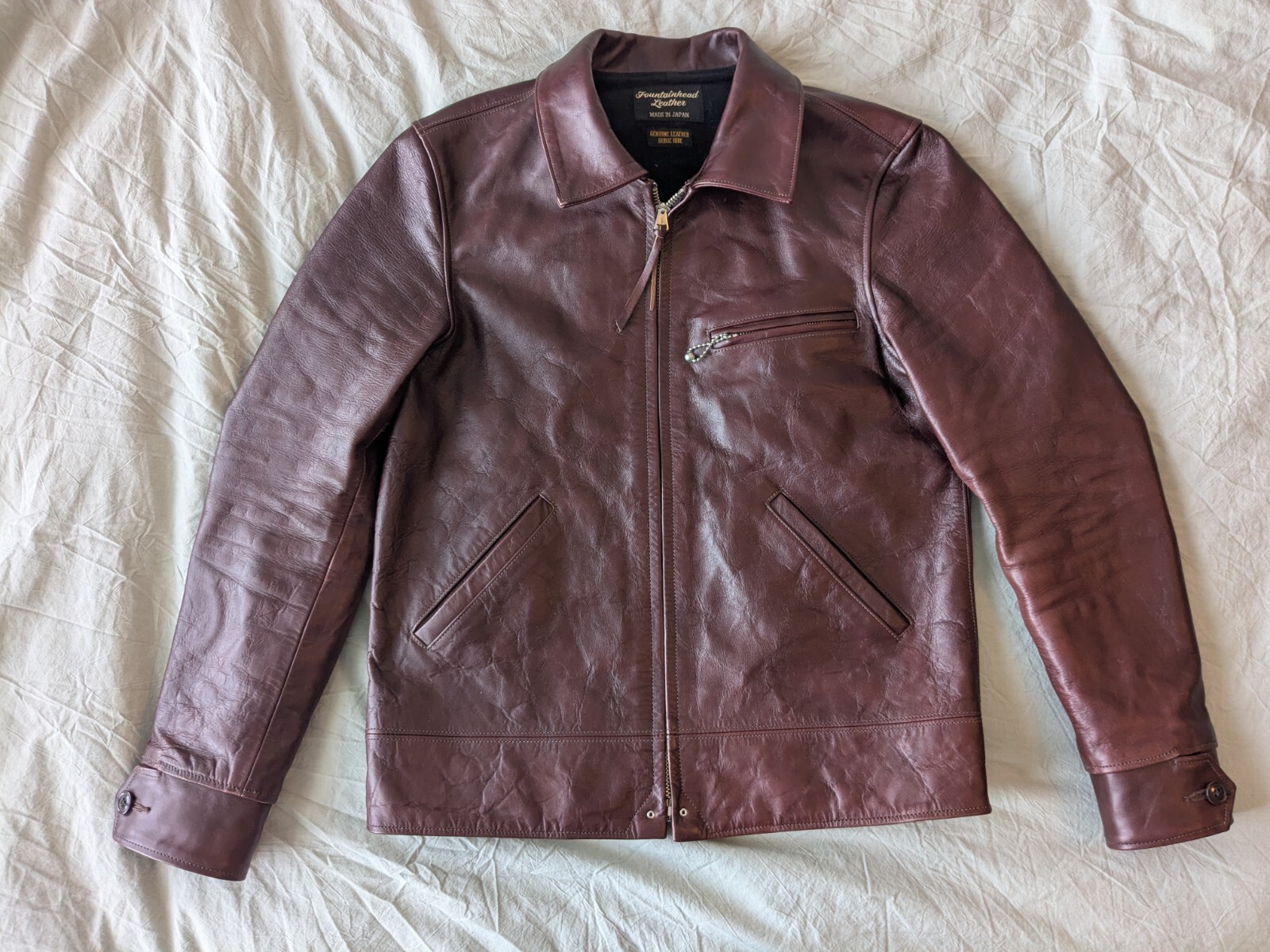 Shinki Horsehide Fountainhead Leather Jacket 38 - Gem