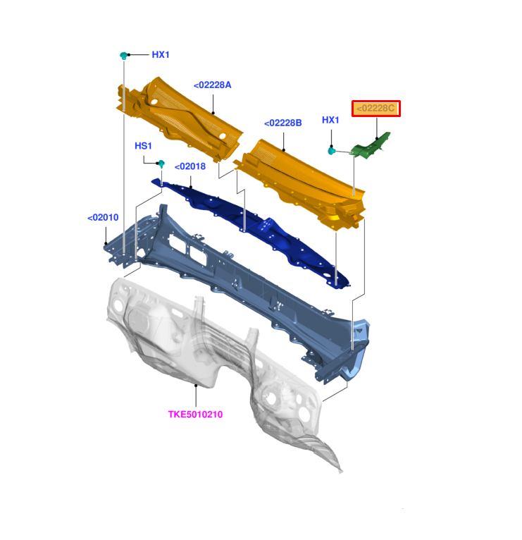 NEW GENUINE FORD RANGER T6 FRONT COWL GRILLE EXTENSION RIGHT O/S ...