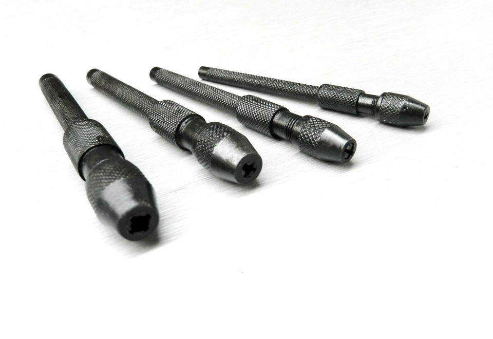 4 Pc Pin Vise Set Hand Held Hollow Handle Black Finish 4 Piece Vice ...