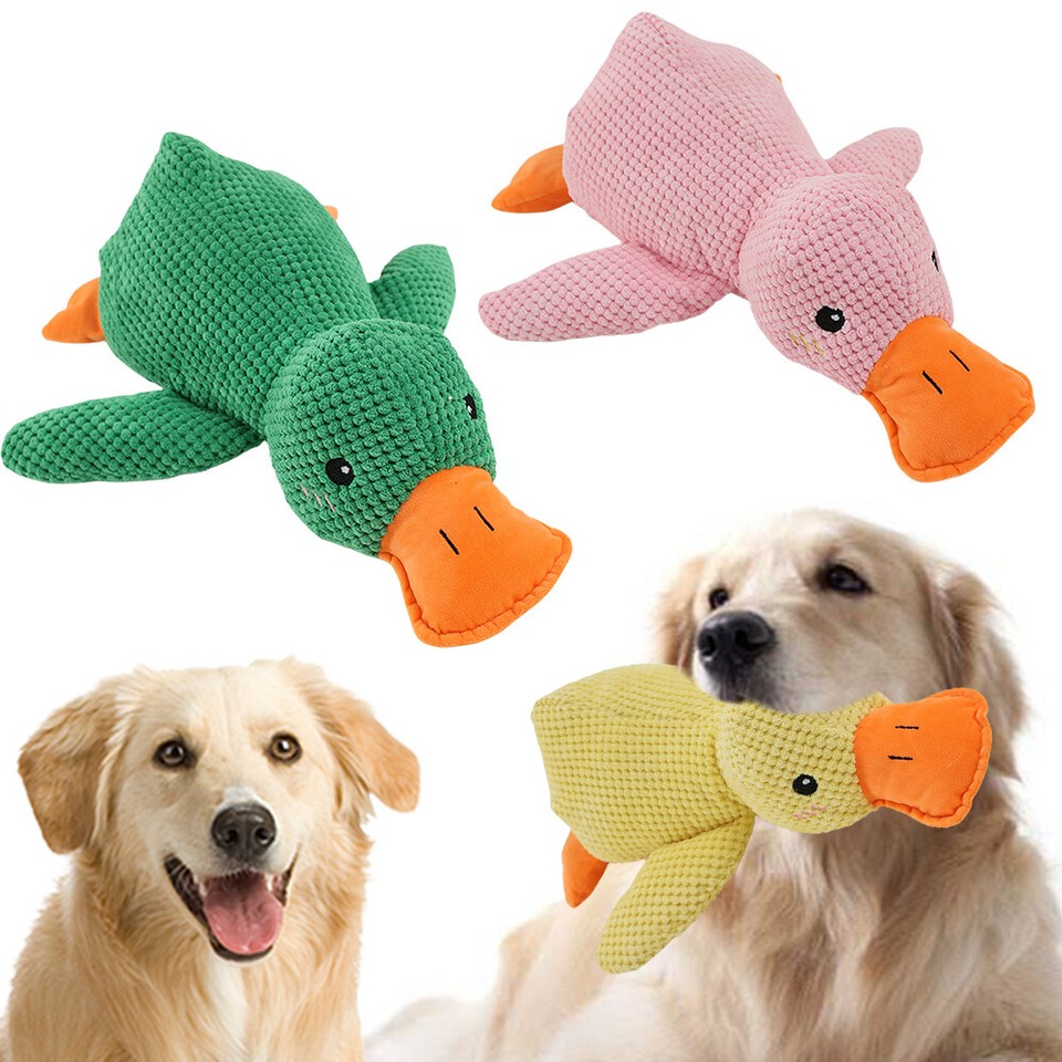 The Mellow Dog Calming Duck Wild Goose Chew Toy for Indoor Puppy for ...