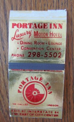 THE DALLES, OREGON MATCHBOX COVER: PORTAGE INN MOTOR HOTEL -D | eBay
