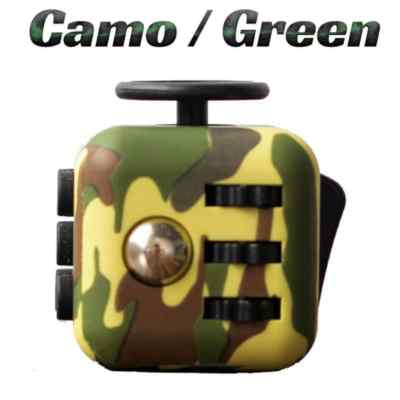 Green CAMO Print Fidget Cube Toy Dice Anxiety Stress Attention Relief ...