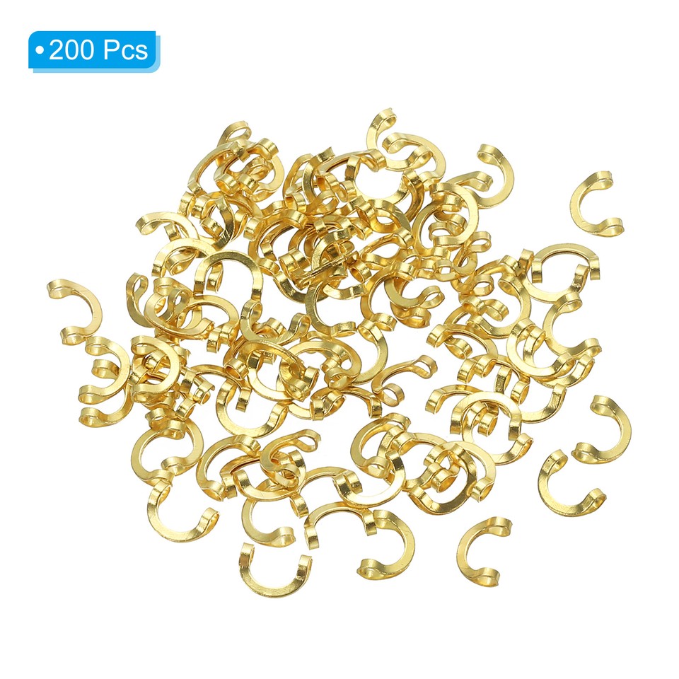 200Pcs 6mm/0.24" Fishing Clevis, Easy Spin U-Shaped Brass Links, Gold ...