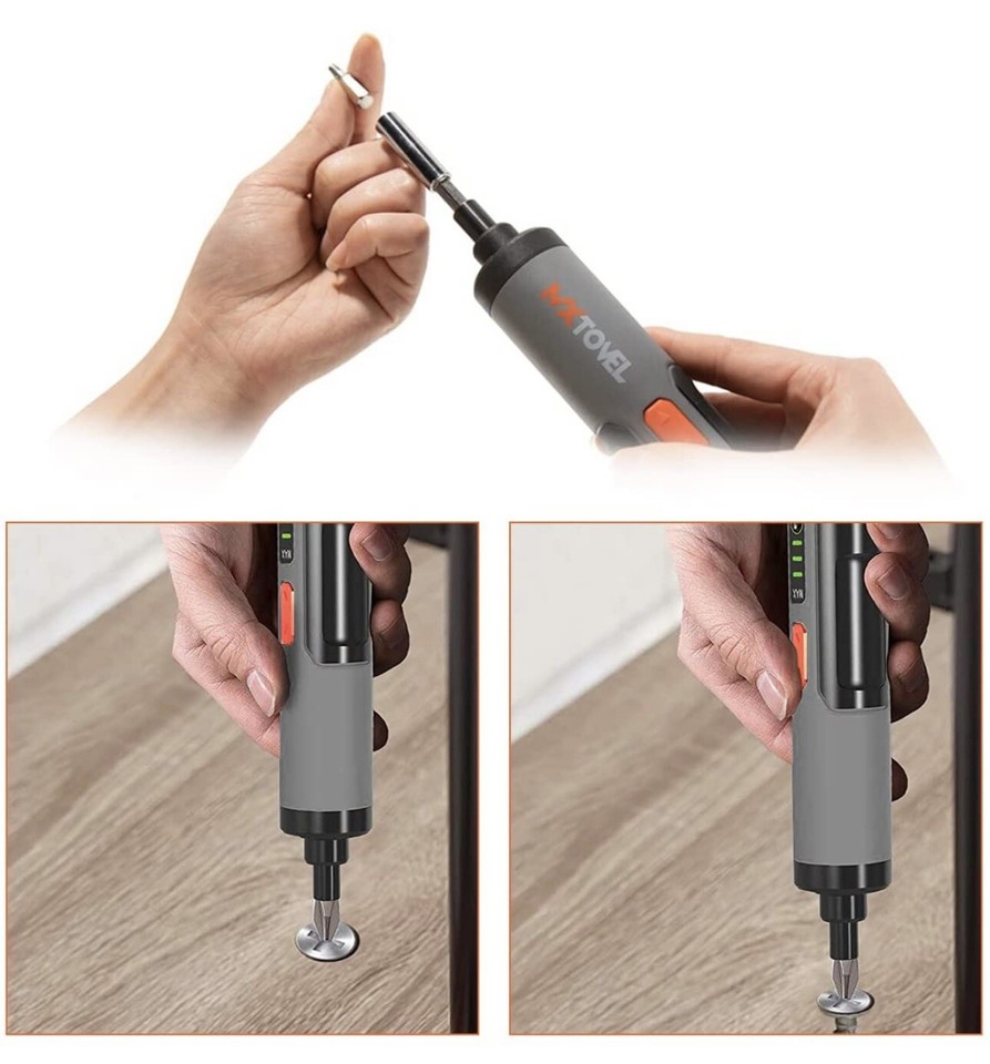 MX Tovel Hand Electric Screwdriver Kit - 4V Cordless Electric ...