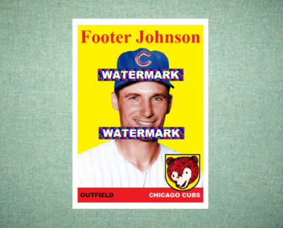 Footer Johnson Chicago Cubs 1958 Style Custom Baseball Art Card | eBay