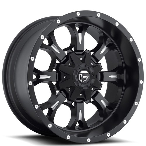 18x9" Fuel Wheels D517 Krank Matte Black Milled Off-Road Rims (4 pcs ...