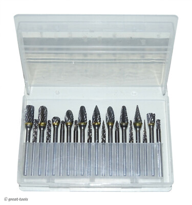 1/8” 20-pc CARBIDE BURR SET – die grinder burrs double cut metal ...