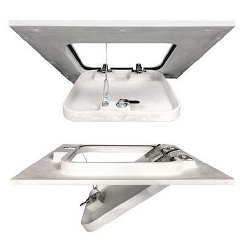 Wind-Lock Stealth Hinged Access Panel Key Lockable 12x12 Fiber Glass ...