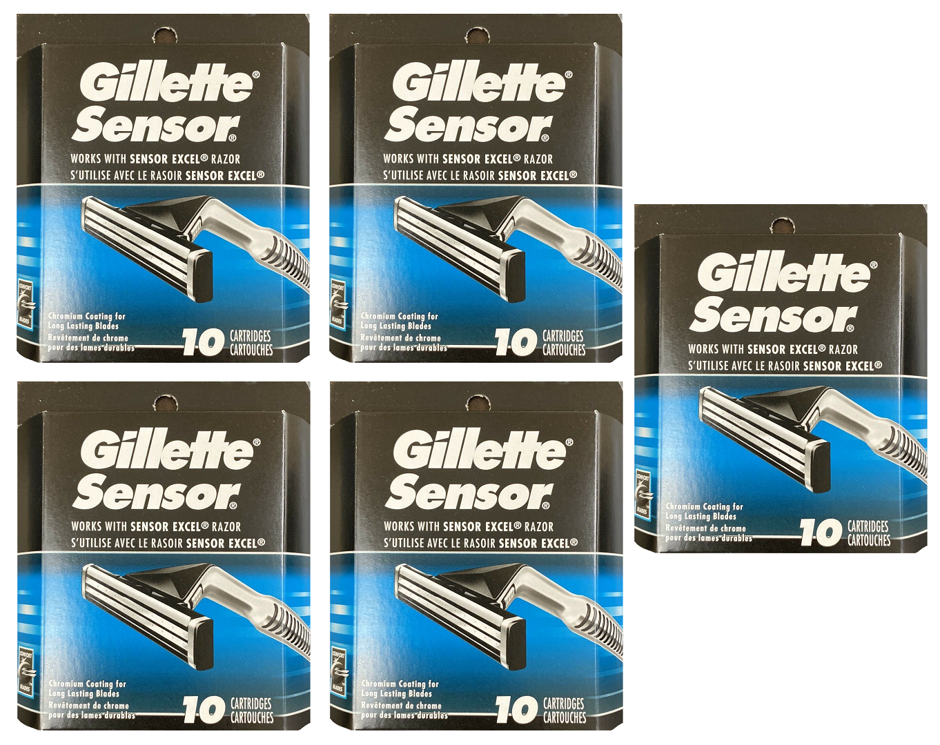 Gillette Sensor Razor Blades, Works with Sensor Excel Razor - 50 ...